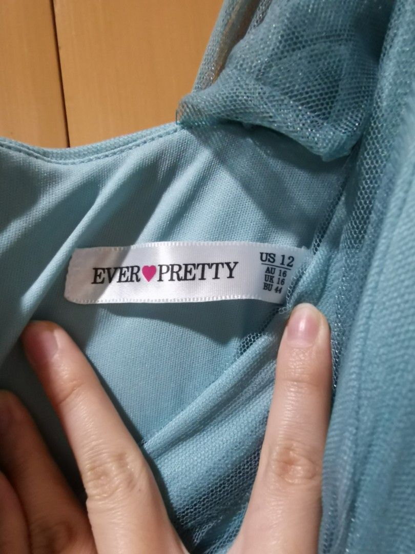 Ever Pretty Dusty Blue Tulle Gown, Women's Fashion, Dresses & Sets ...