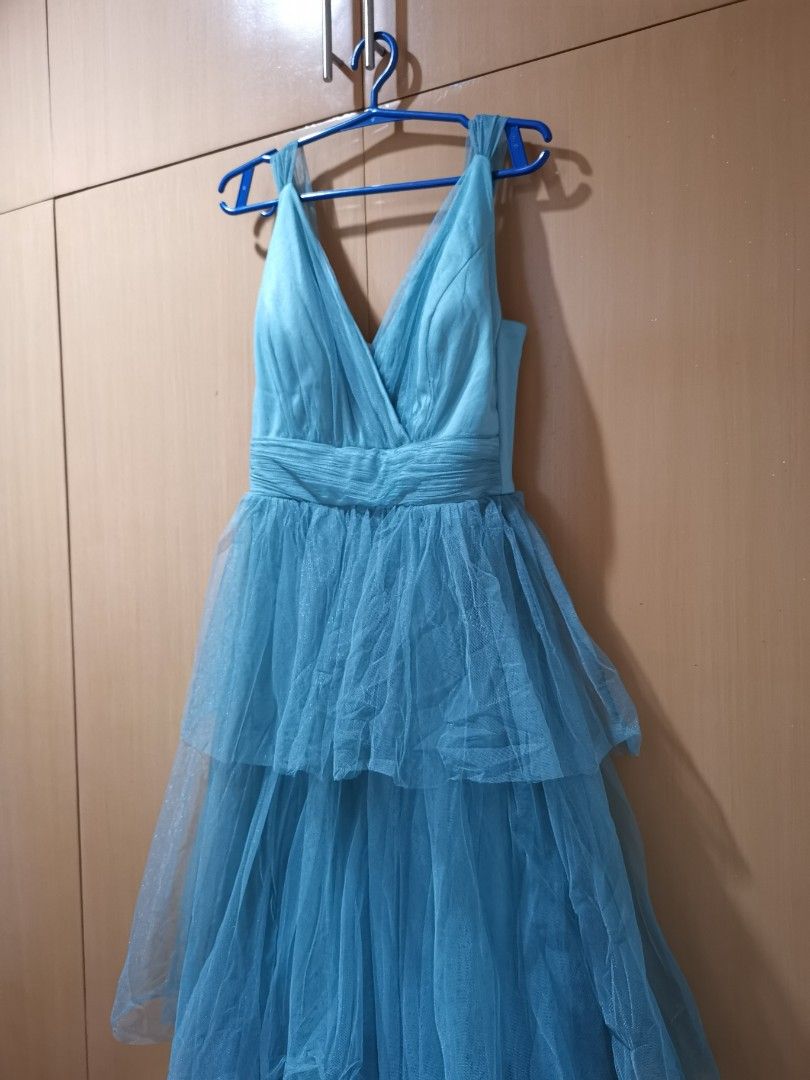 Ever Pretty Dusty Blue Tulle Gown, Women's Fashion, Dresses & Sets ...