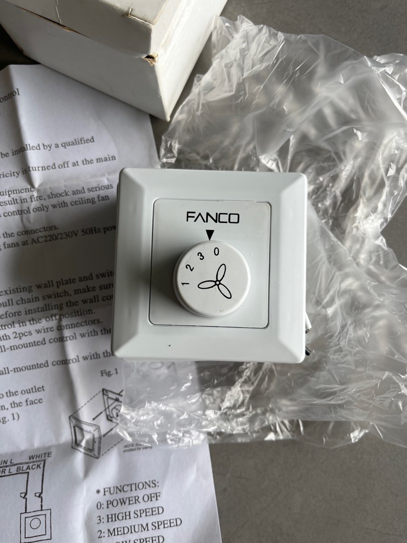 Fanco wall switch with instructions, Furniture & Home Living, Lighting ...