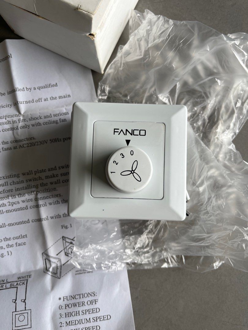 Fanco wall switch with instructions, Furniture & Home Living, Lighting ...