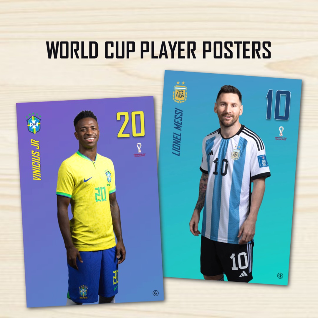 FIFA World Cup 2022 Player Posters - Football Fan Card Collection ...