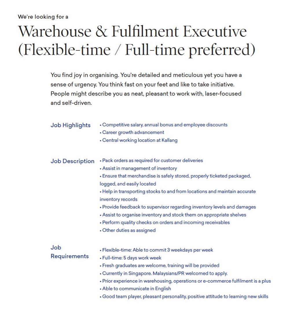 Fulfilment picker packer, Jobs, Warehouse & Logistics on Carousell