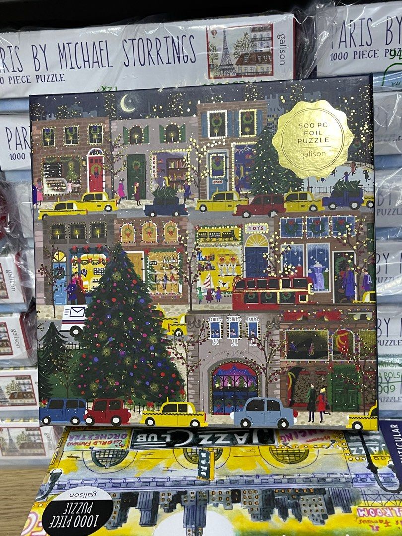 GALISON 500 PIECE PUZZLE Blooming Streets Winter Snow Globe YULETIDE ...