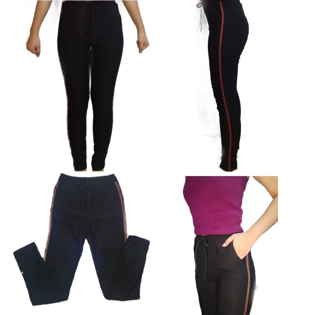 Garterized Skinny Pants with side lining detail, Women's Fashion ...