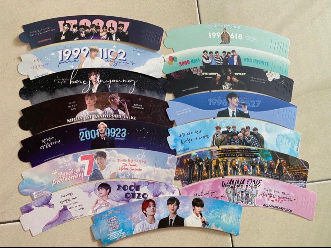 Give away K-pop cup sleeve, Hobbies & Toys, Collectibles & Memorabilia ...