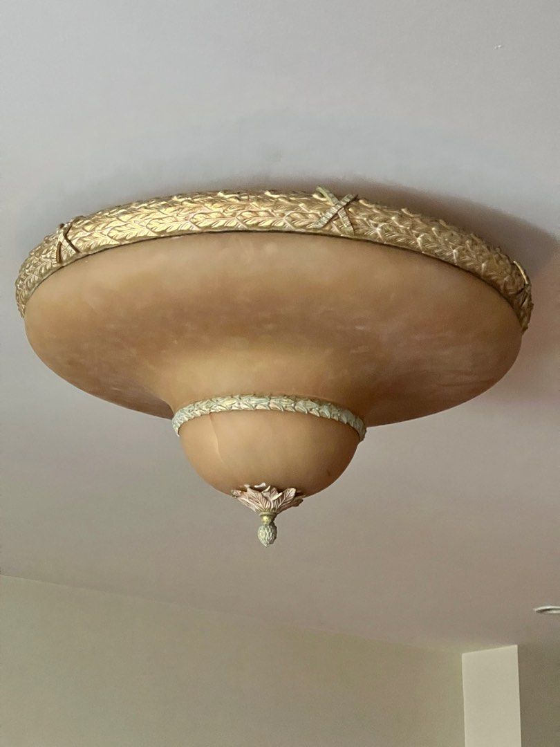 Gorgeous Alabaster Ceiling Light, Furniture & Home Living, Lighting ...