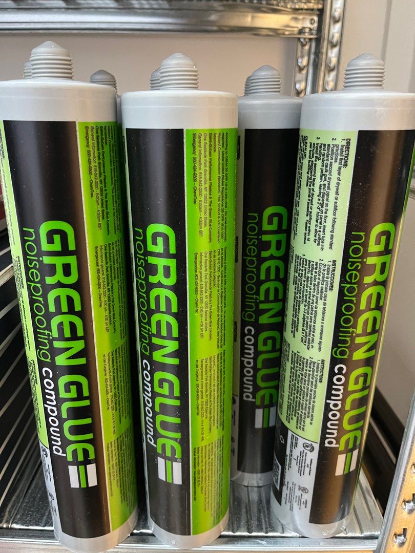 Green Glue (11 tubes) and Auralex Stopgap (5 tubes) soundproofing ...