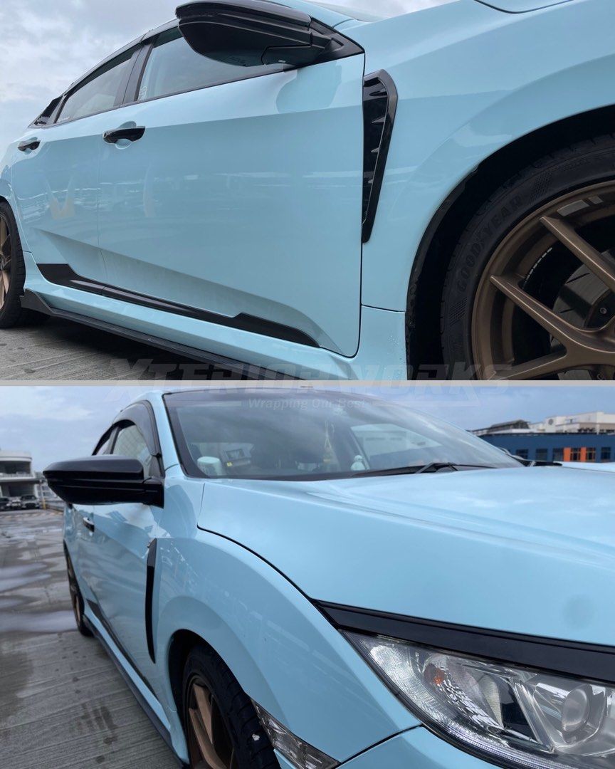 Honda Civic in Gulf Blue full wrap, Car Accessories, Accessories on ...