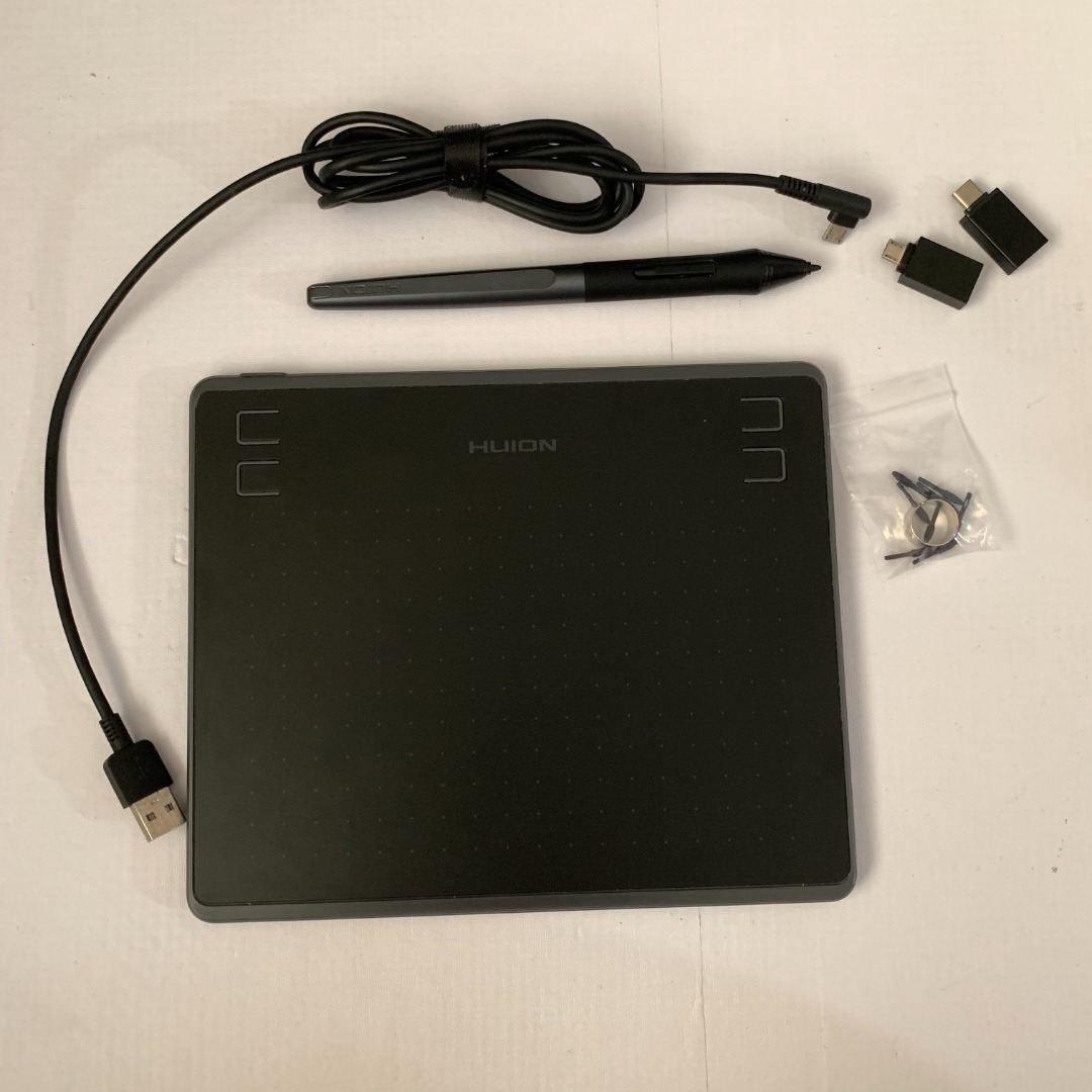Huion HS64 Digital Graphics Tablets OSU Drawing with 8192 Battery-Free Stylus and 4 Express Keys ...