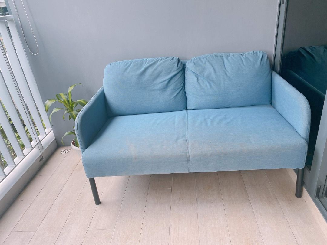 IKEA 2 seat-sofa GLOSTAD medium blue, Furniture & Home Living ...