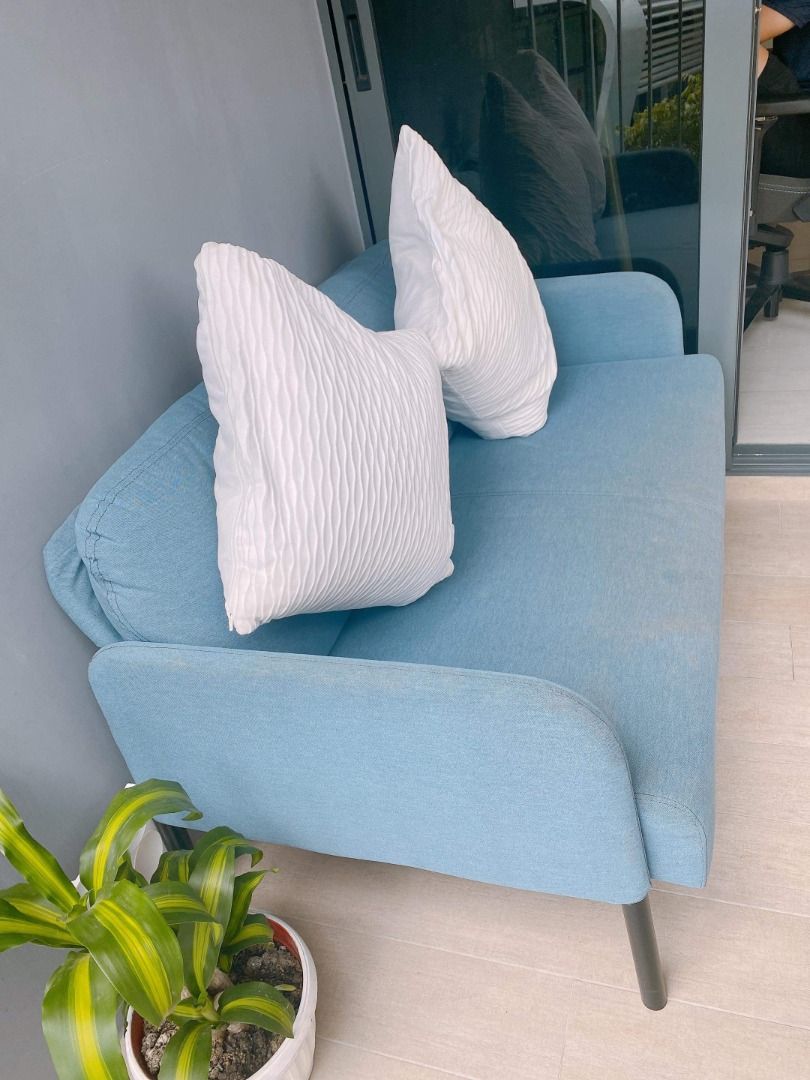 IKEA 2 seat-sofa GLOSTAD medium blue, Furniture & Home Living ...