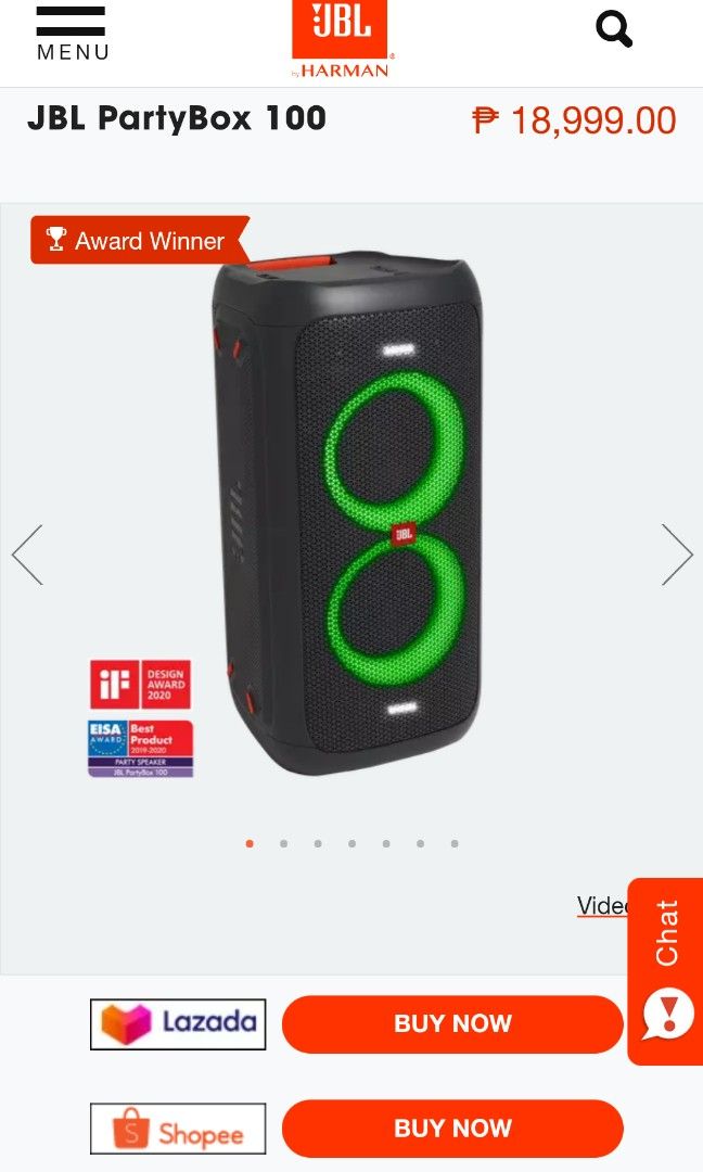 Jbl Party Box 100 / PB100, Audio, Soundbars, Speakers & Amplifiers on Carousell