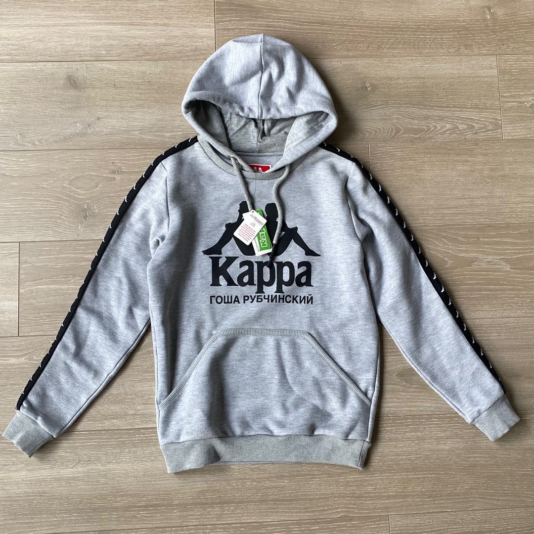 Kappa gray hoodie, Men's Fashion, Tops & Sets, Hoodies on Carousell