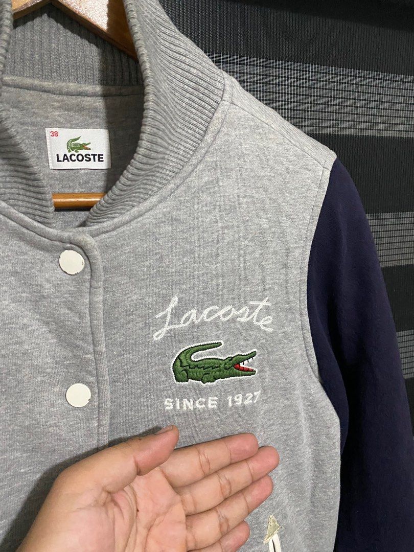 Lacoste big logo varsity jacket, Women's Fashion, Activewear on Carousell