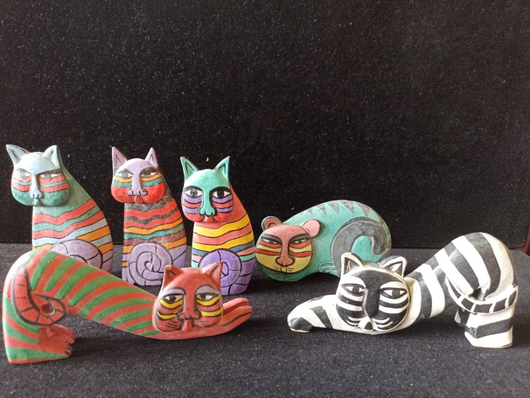 Laurel Burch Wooden 6-Cats Collection, Hobbies & Toys, Memorabilia ...