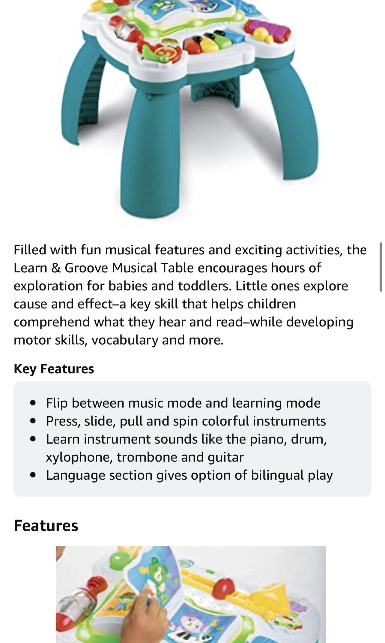 LeapFrog Learn and Groove Musical Table Activity Center, Babies & Kids ...