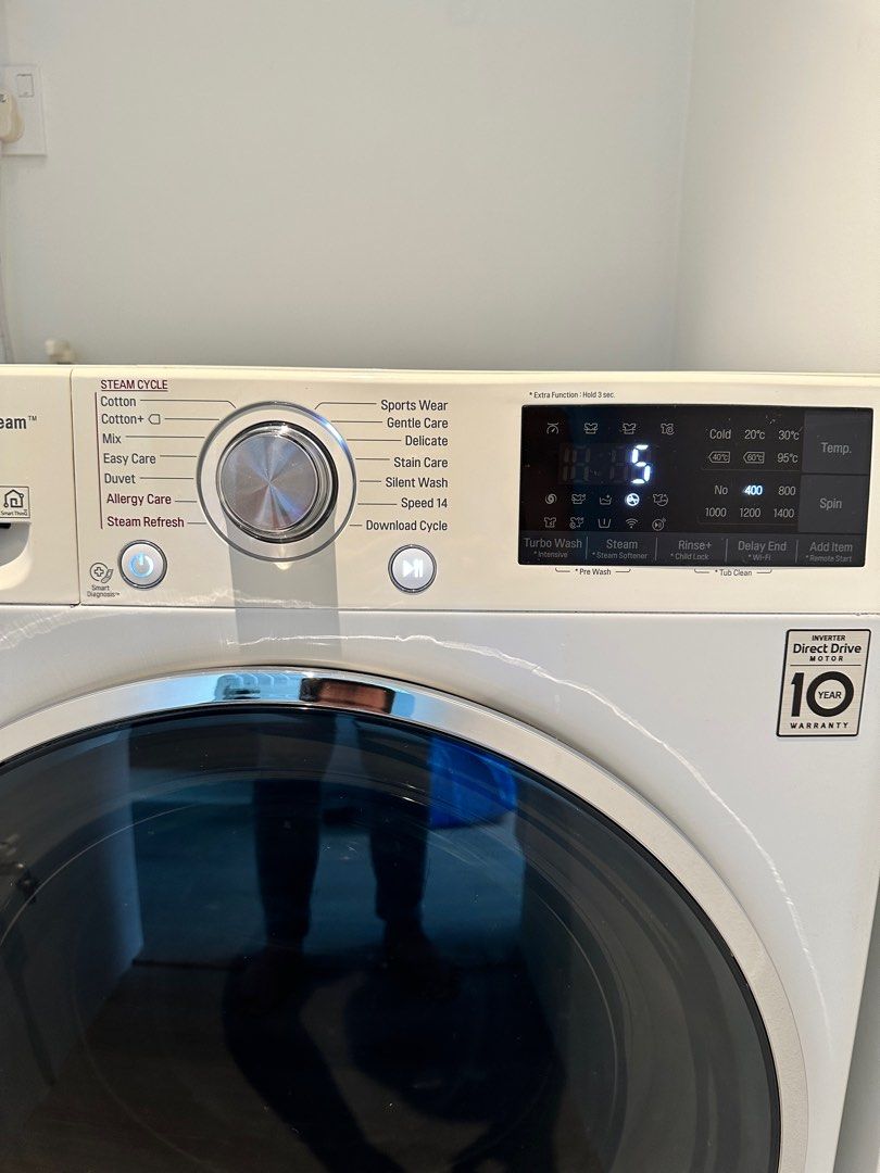 LG 9KG front load washer, TV & Home Appliances, Washing Machines and Dryers on Carousell