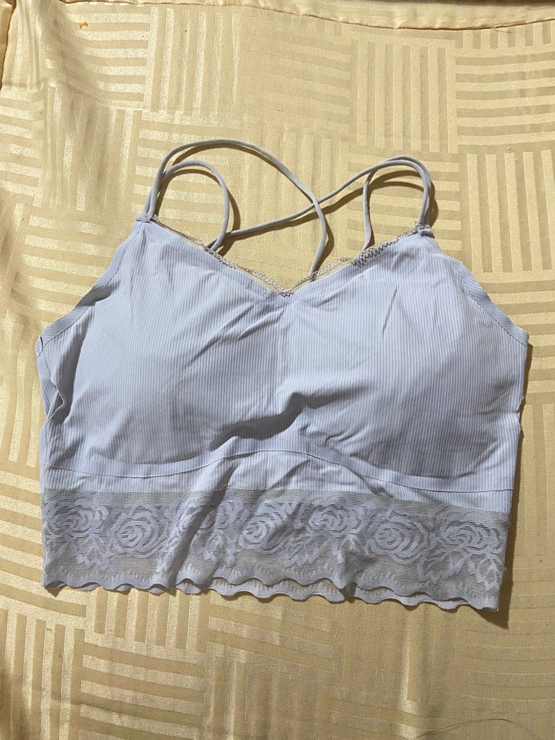 Light Gray Lacey Bralette, Women's Fashion, Undergarments & Loungewear ...