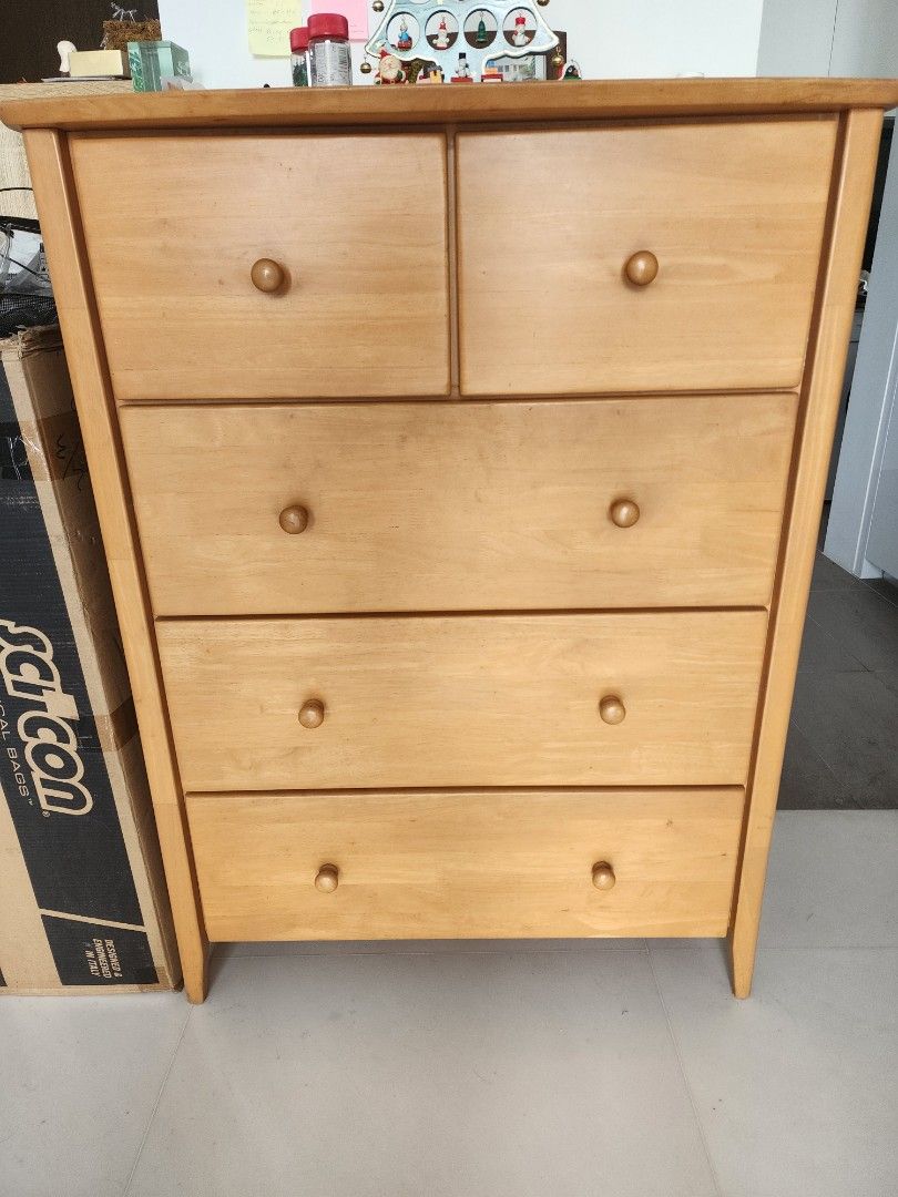 Light Maple wood Chest of Drawers, Furniture & Home Living, Furniture ...