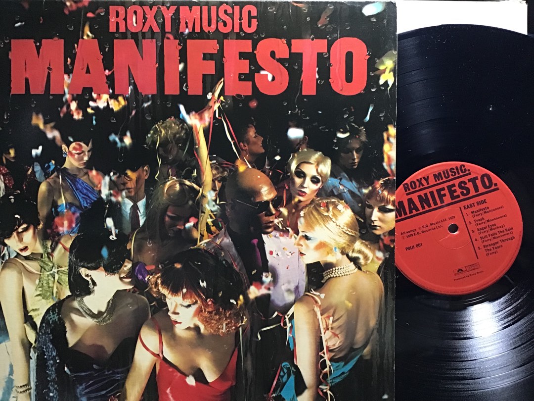 LP Roxy Music - Manifesto OOP VINYL RECORD Anubis 80s Rock Piring Hitam ...