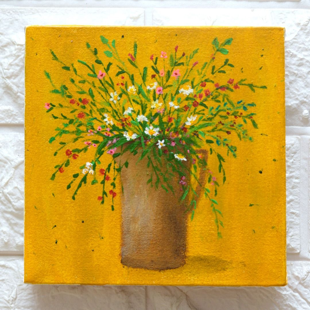 Lukisan Kanvas Akrilik/Acrylic 100% Asli (BUKAN PRINTING) 15x15, Desain ... Lukisan Kanvas Akrilik/Acrylic 100% Asli (BUKAN PRINTING) 15x15, Desain ...