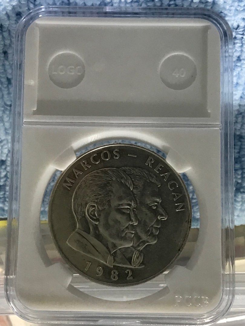 Marcos-Reagan 1982, 25 piso philippines commemorative coins, Hobbies ...