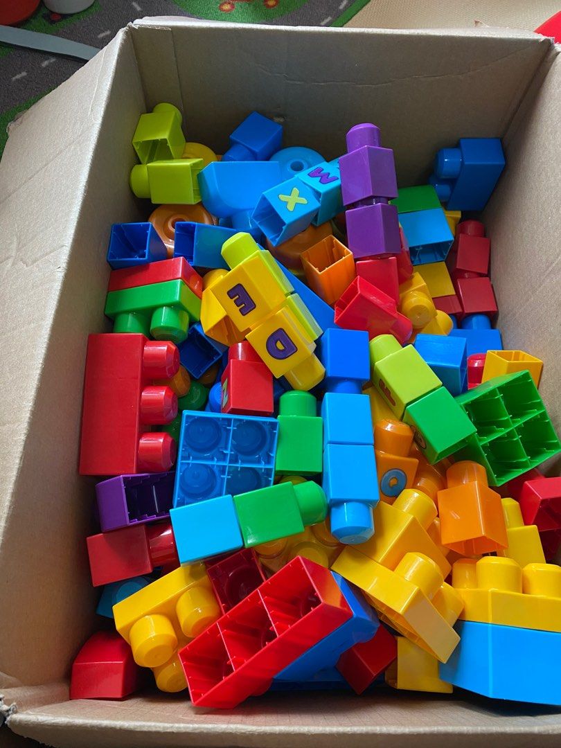 Mega blocks table and blocks, Babies & Kids, Infant Playtime on Carousell