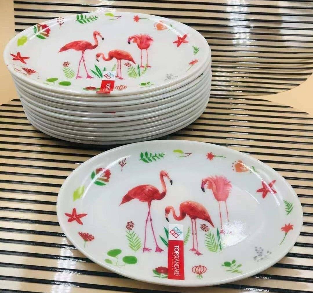 Melamine Flamingo Dinnerware Oblong Plate Modern Classic Design CK149 ...