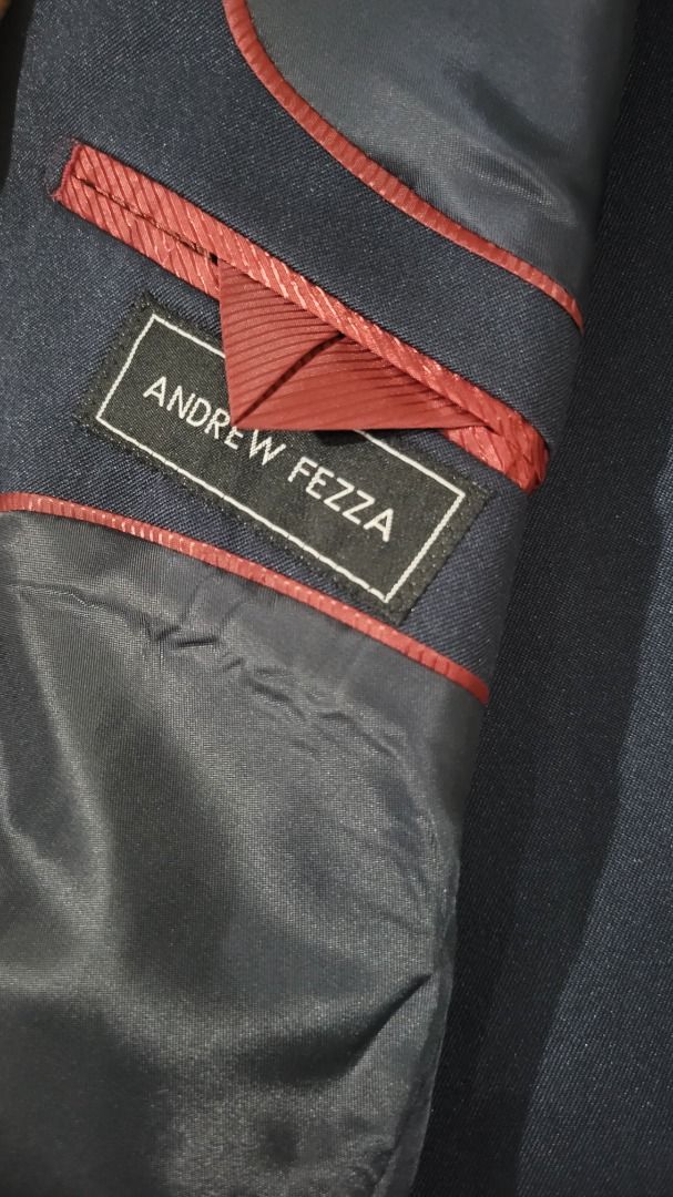 Men's 5-Piece Navy Blue Suit by Andrew Fezza Size 18 Husky, Men's ...