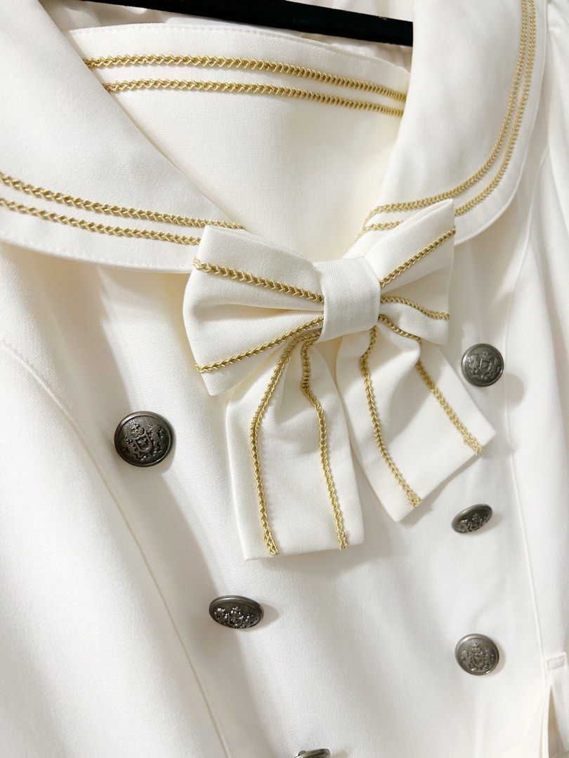 Metamorphose Japan lolita Sailor Ribbon one piece cream gold plus size ...