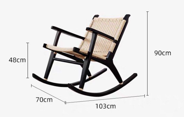 New Rattan Rope Weave Rocking Chair, Furniture & Home Living, Furniture ...