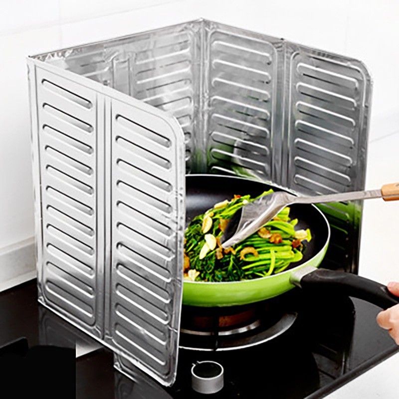Oil splash shield aluminium cooking shield kitchen protector wind ...