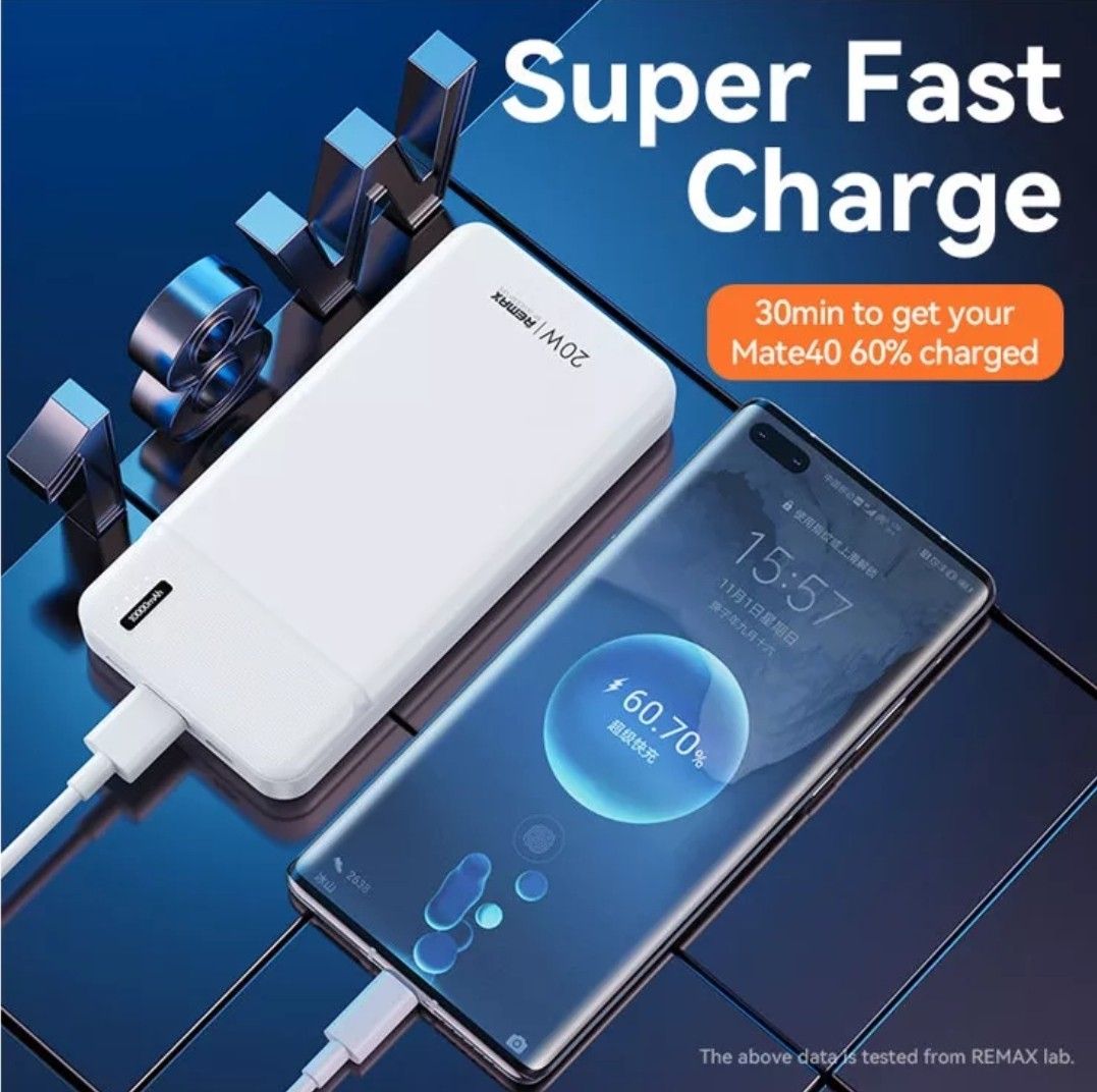Original REMAX Quick Charge Power Delivery Powerbank Fast Charge Power Bank, Mobile Phones ...