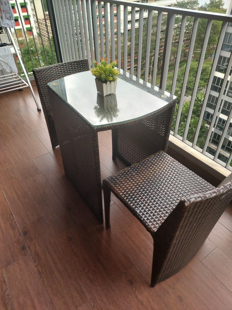 Outdoor Balcony Tea Table Set, Furniture & Home Living, Outdoor ...