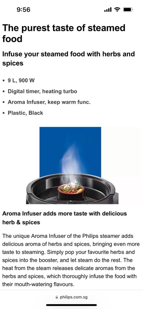 Philips Electric Steamer - Avance collection, TV & Home Appliances ...