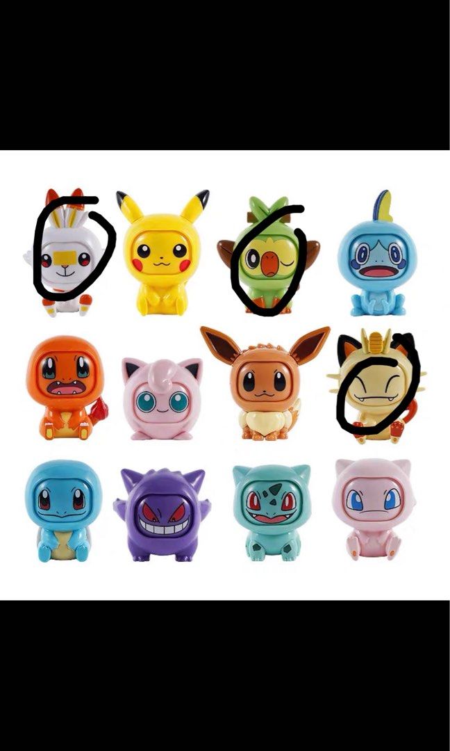 Pokemon changeable face figurine - Mew, Scorbunny, Grookey face ...