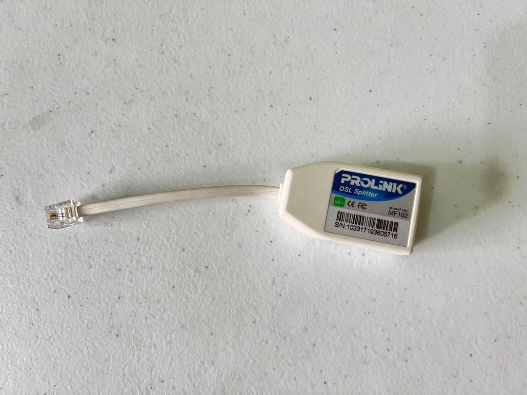 Prolink MF102 ADSL Splitter for Network Applications (White), Computers & Tech, Parts ...
