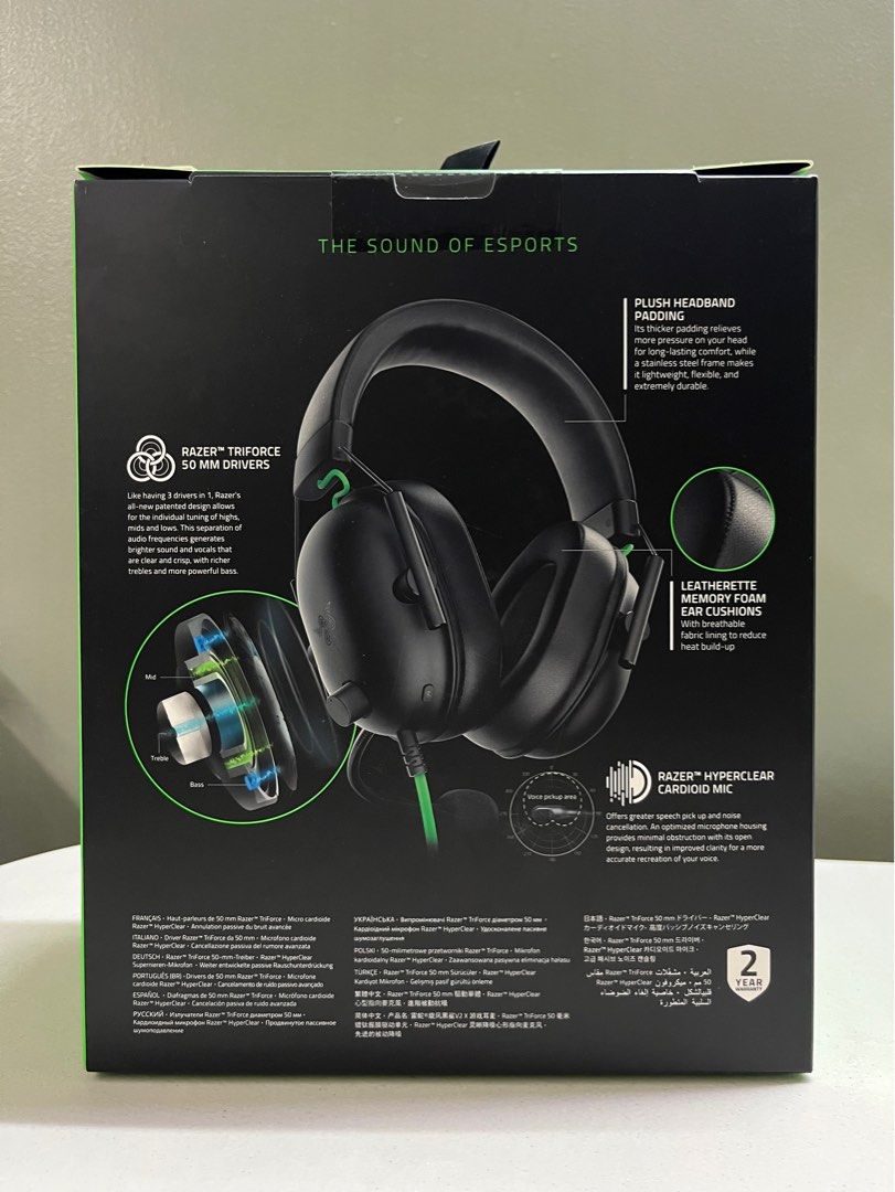 Razer BlackShark V2X Multi-platform Wired eSports Headset, Audio ...