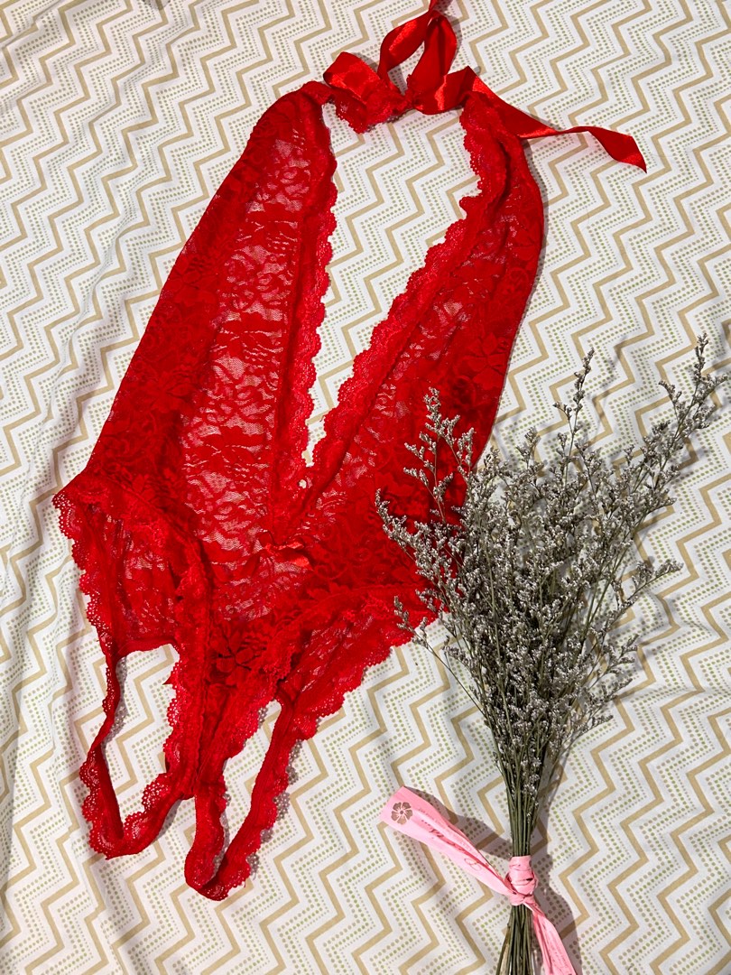 Red Lingerie Set of 3, Women's Fashion, Undergarments & Loungewear on ...