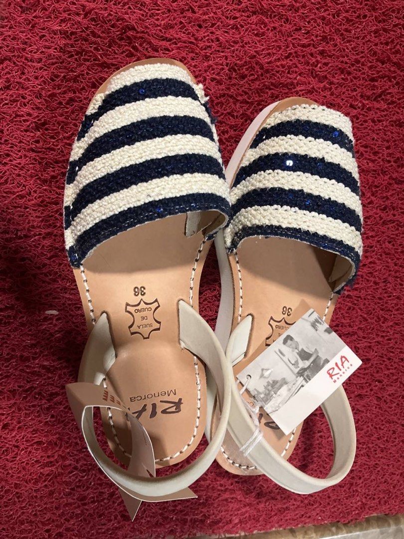 Ria Menorca Grimaldi N2 White Blue Glitter, Women's Fashion, Footwear ...