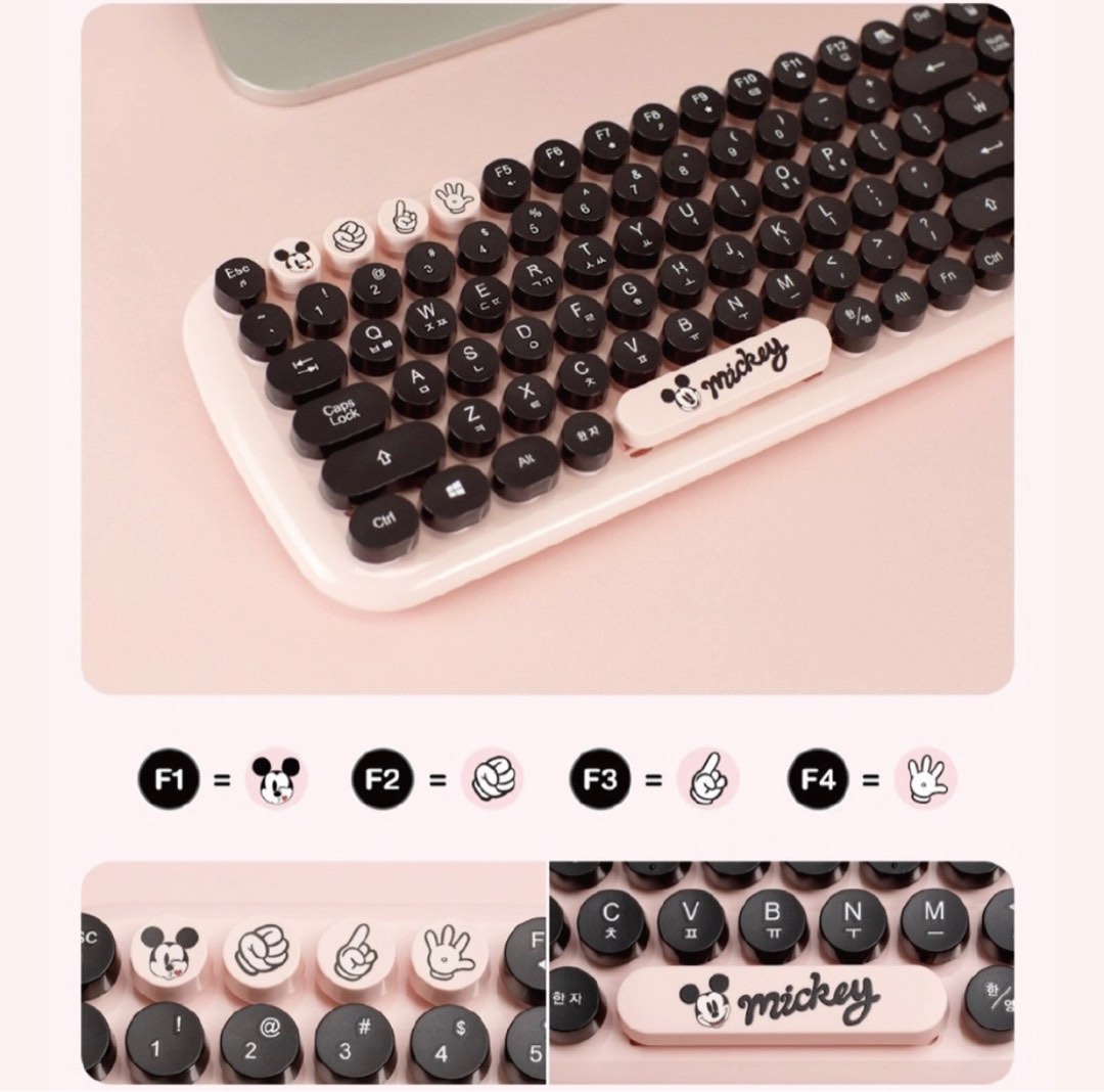 ROYCHE Mickey Mouse Retro Wireless Keyboard, Computers & Tech, Parts ...