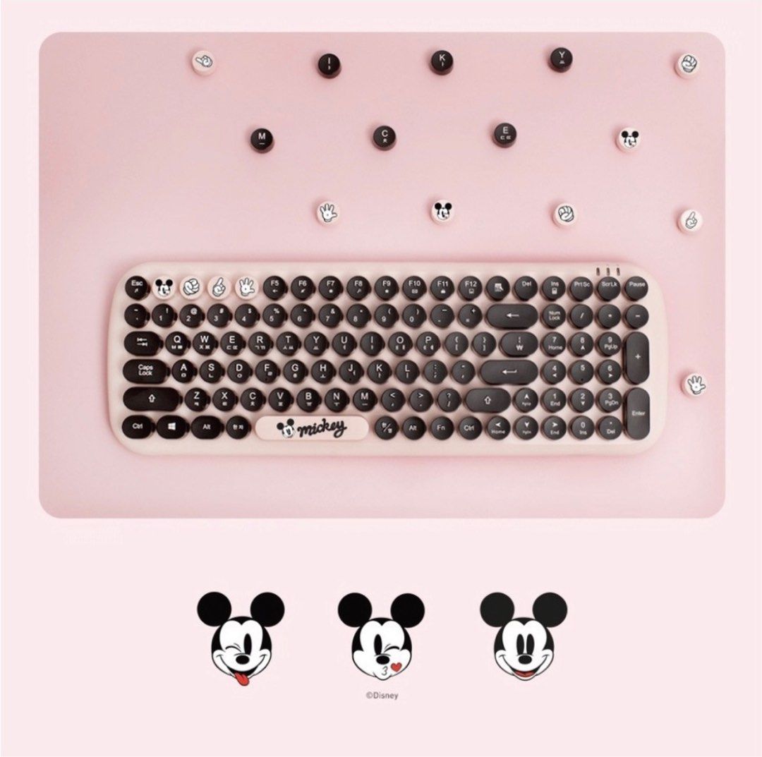 ROYCHE Mickey Mouse Retro Wireless Keyboard, Computers & Tech, Parts & Accessories, Computer ...