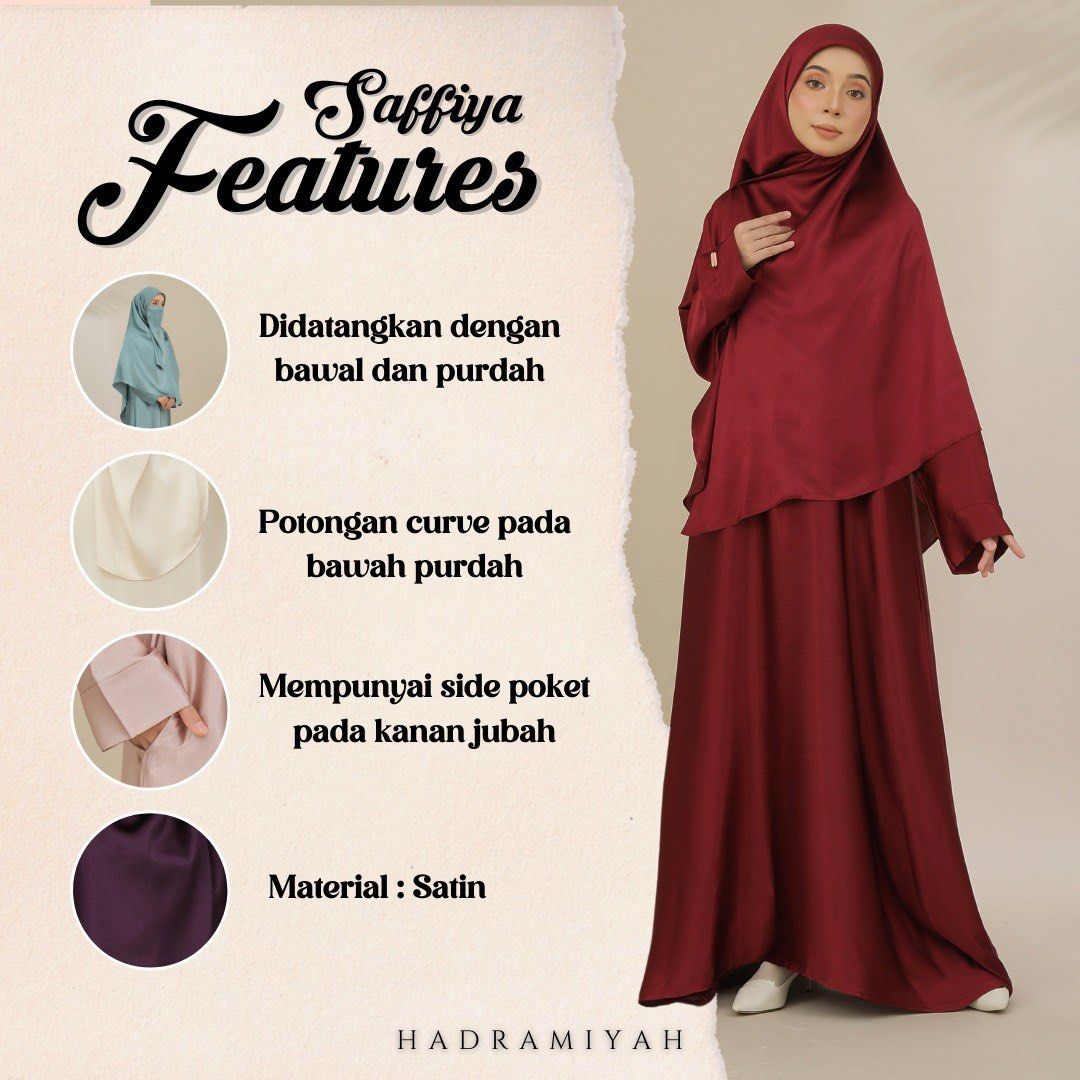 Saffiya, Women's Fashion, Muslimah Fashion, Kaftans & Jubahs on Carousell