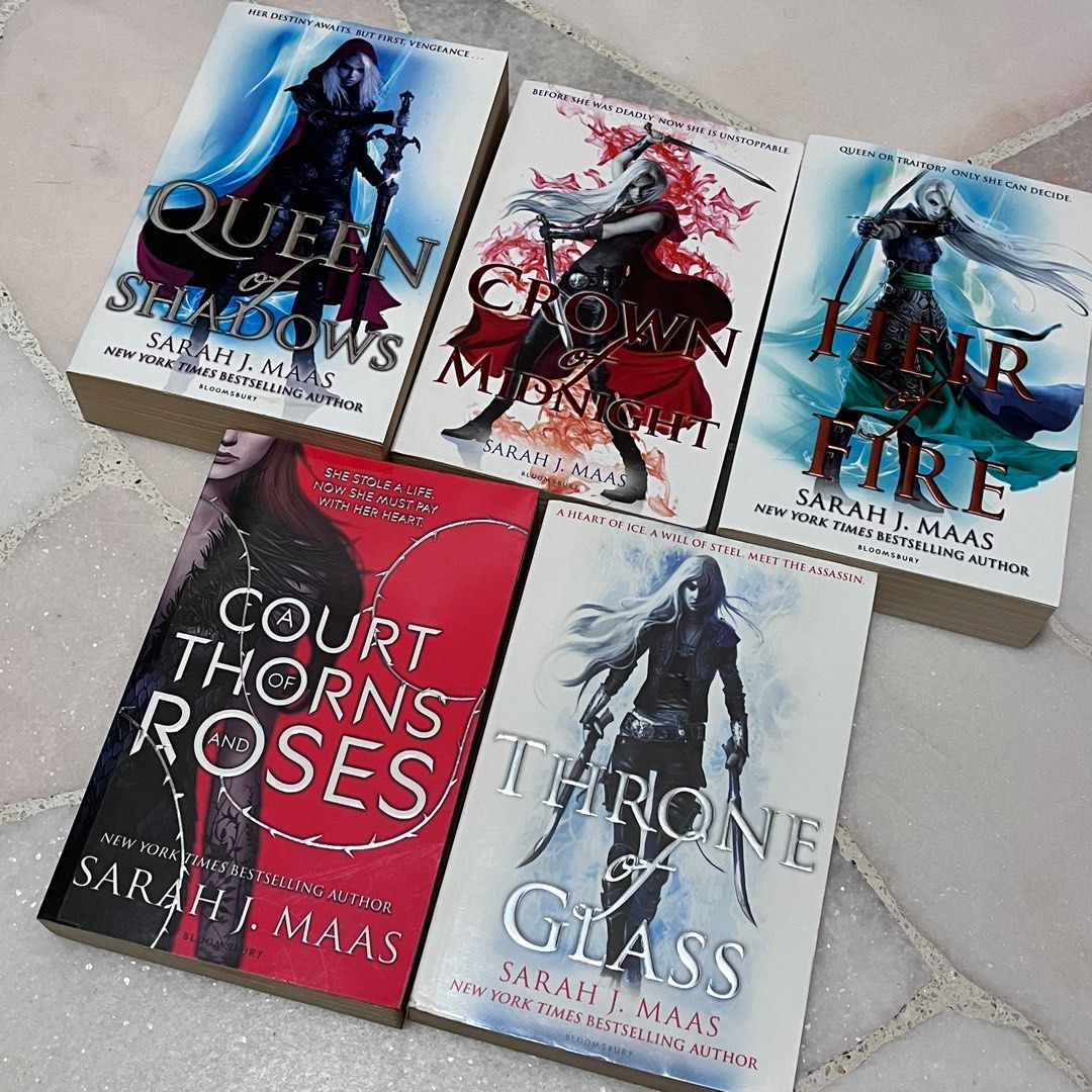 Sarah J Maas Throne of Glass Trilogy & A Court of Thorns & Roses ...
