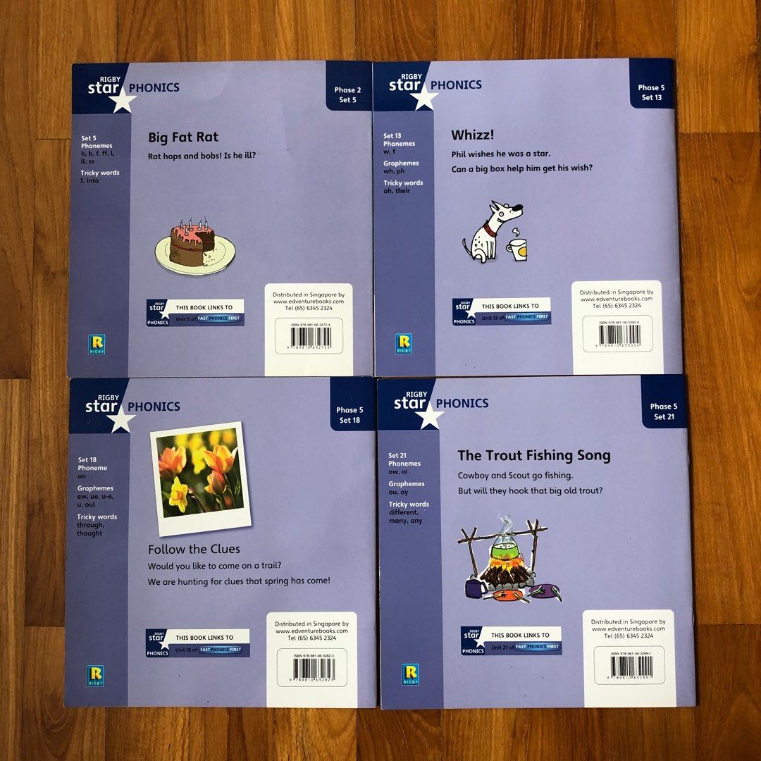 Set of 4 Rigby Star English story books phonics readers for children ...