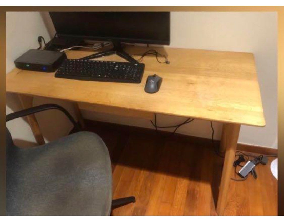 Solid Oak Wood study table, Furniture & Home Living, Furniture, Tables ...