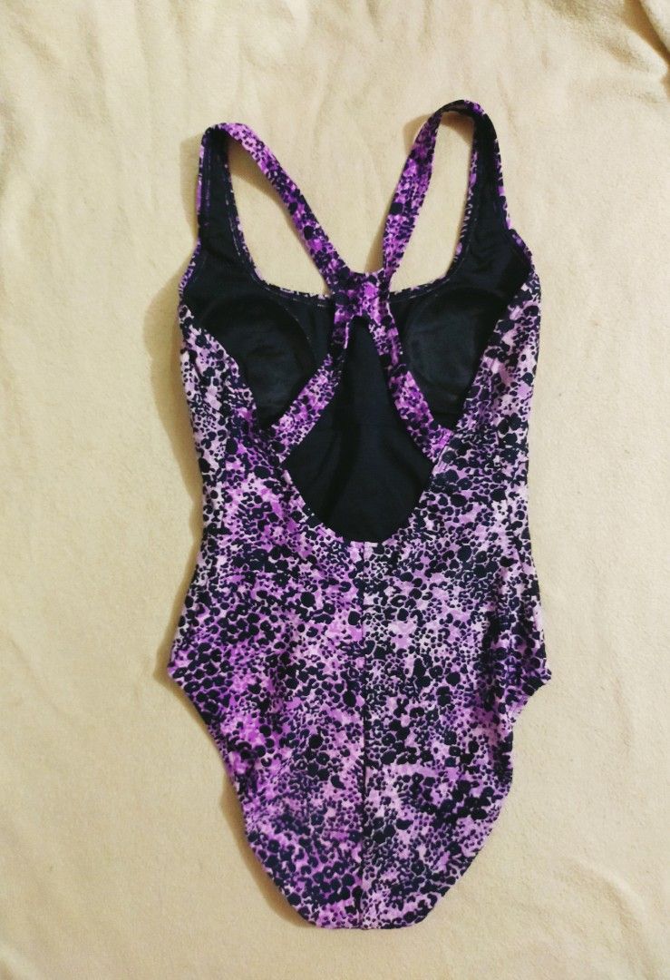 Speedo Purple Black Ultraback One Piece Swimsuit Womens Fashion