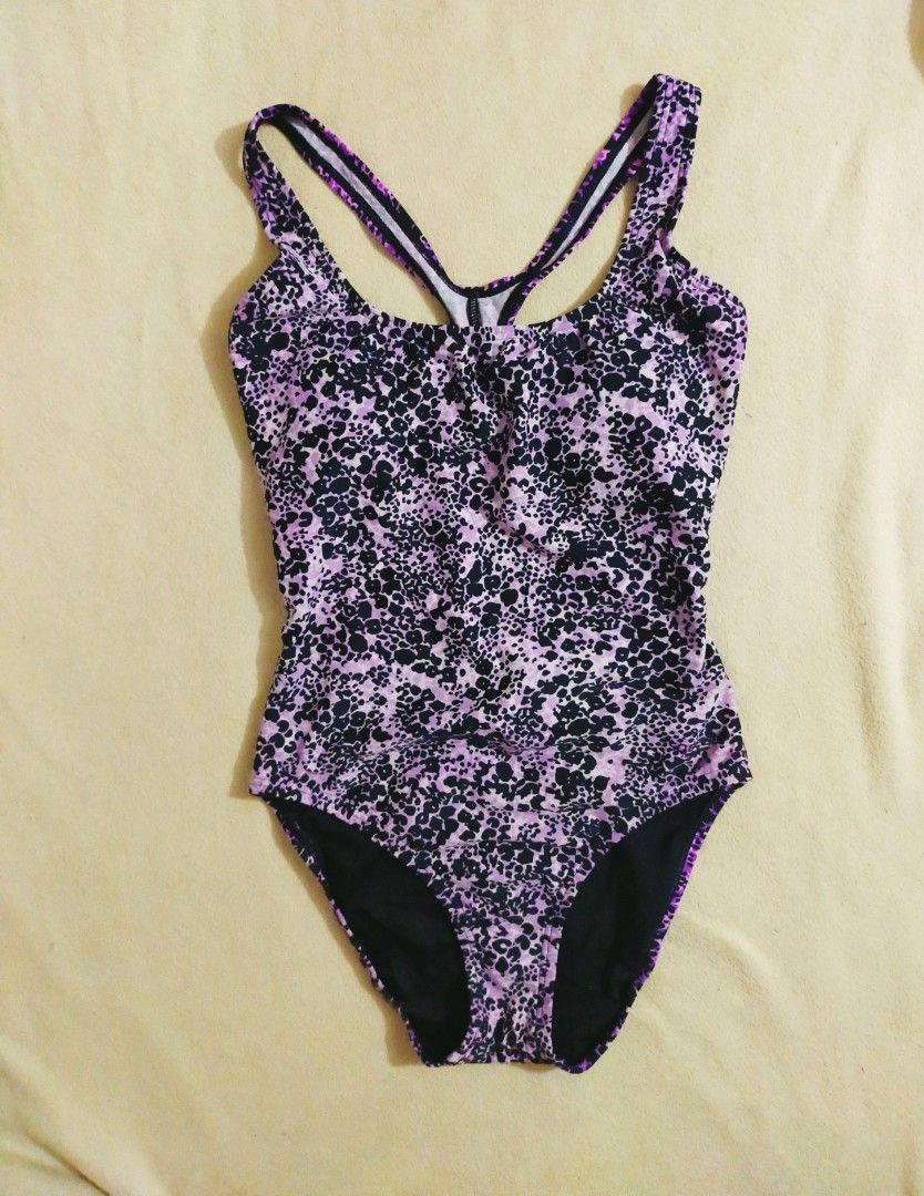 SPEEDO PURPLE BLACK ULTRABACK ONE PIECE SWIMSUIT, Women's Fashion ...