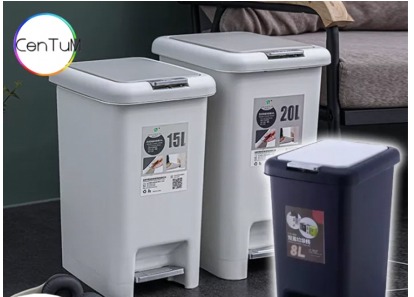 Step Pedal Bin 2 Ways Opening Trash Bin Rubbish Bin Waste Bin in 8L 15L ...