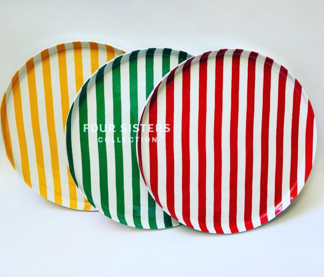 Stripe Dinner Plate 10.5” Melamine, Furniture & Home Living ...